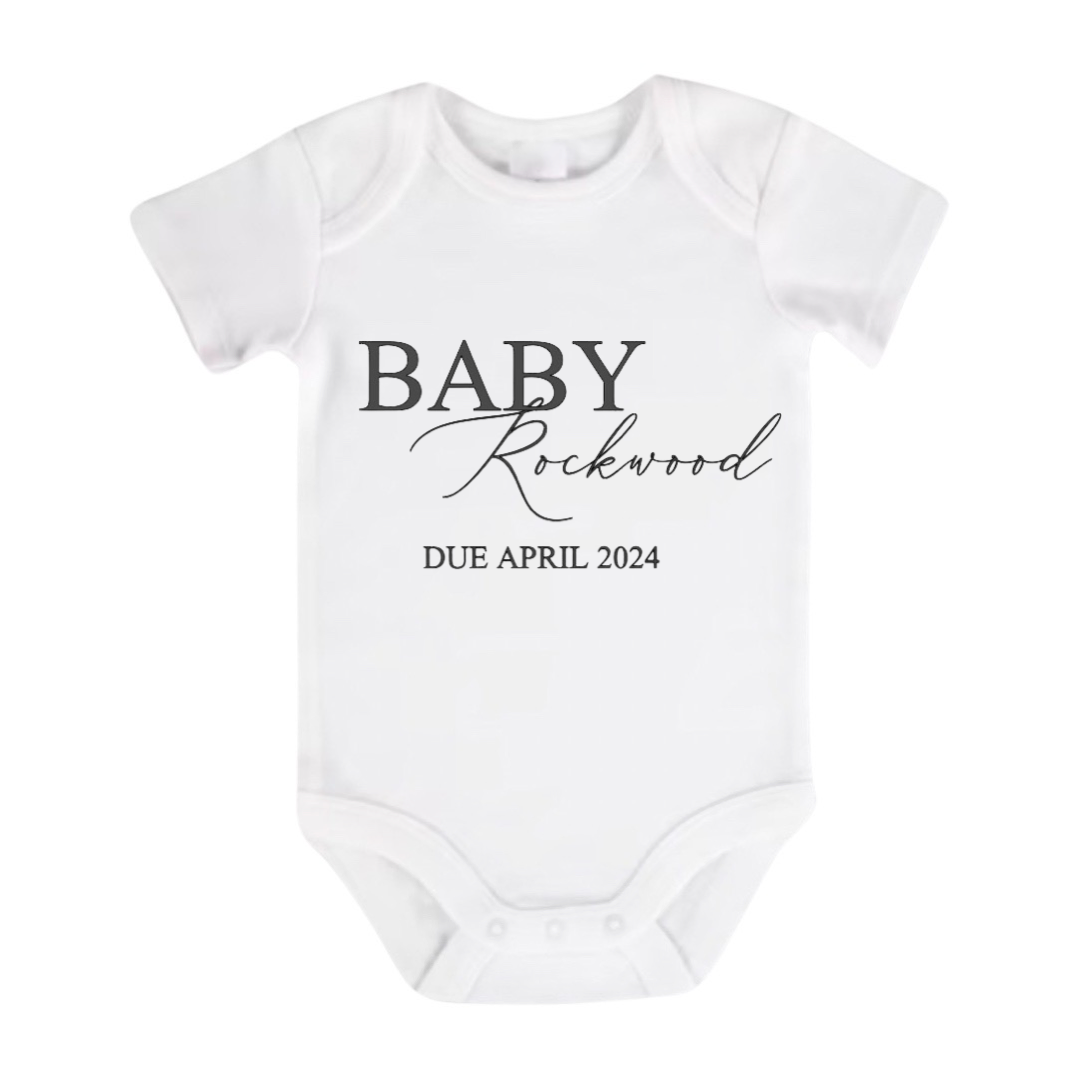 Baby Announcement Bodysuit – Smitten Creations